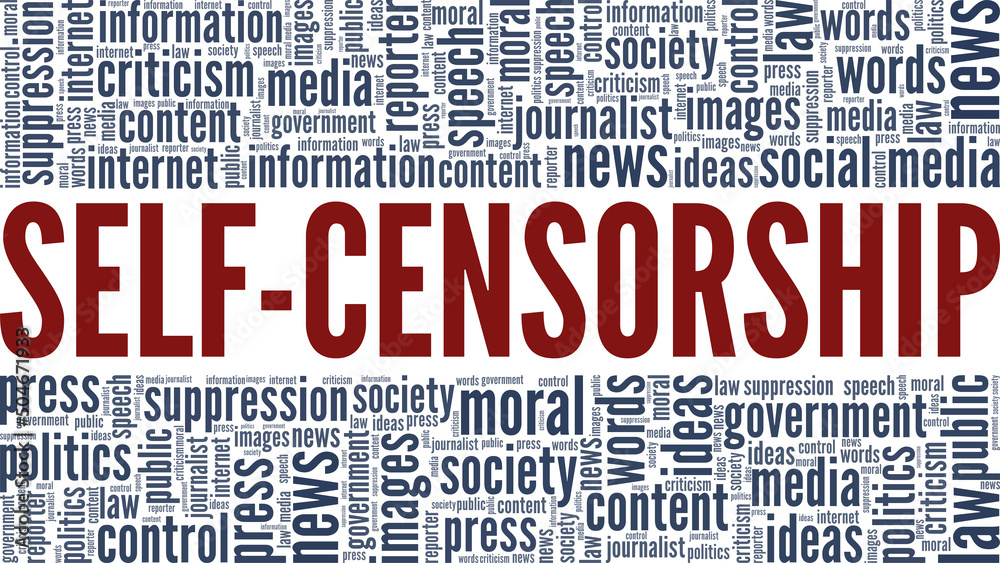 Self Censorship word cloud conceptual design isolated on white ...