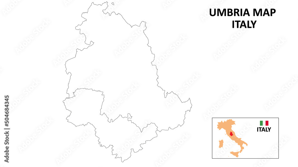 Umbria Map. State and district map of Umbria. Political map of Umbria ...