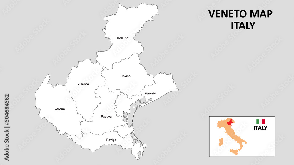Veneto Map. State and district map of Veneto. Administrative map of ...