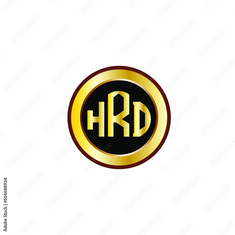 HRD letter circle logo design. HRD letter logo design with black ...