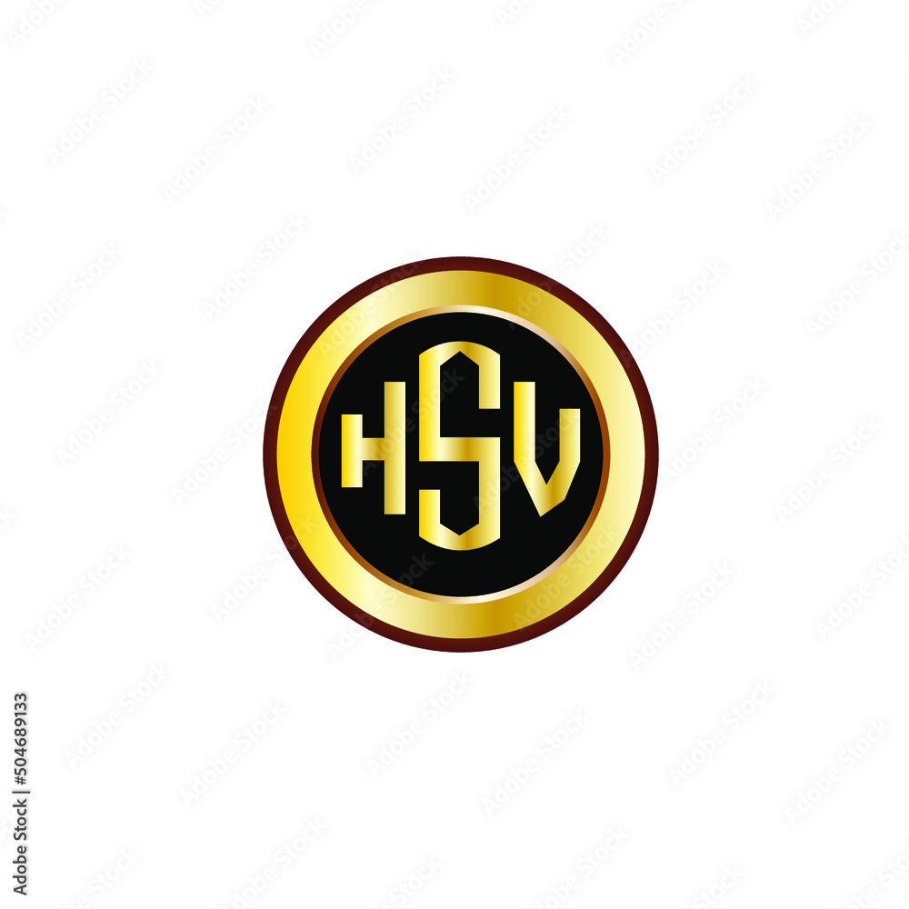 HSV letter circle logo design. HSV letter logo design with black ...