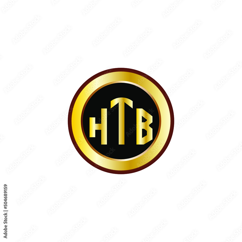 HTB letter circle logo design. HTB letter logo design with black ...
