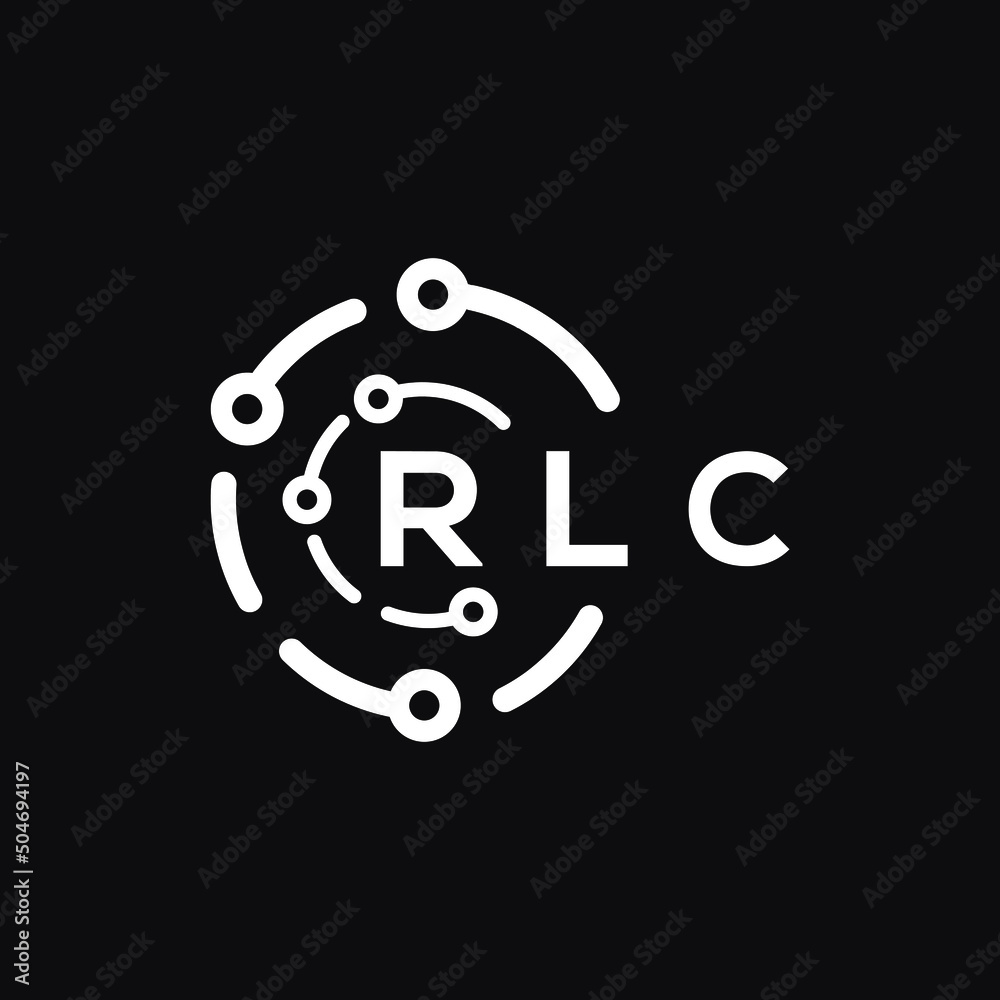 RLC letter logo design on black background. RLC creative initials ...