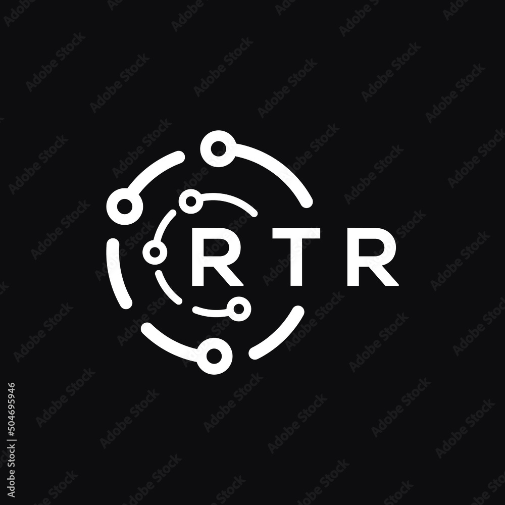 RTR technology letter logo design on black background. RTR creative ...