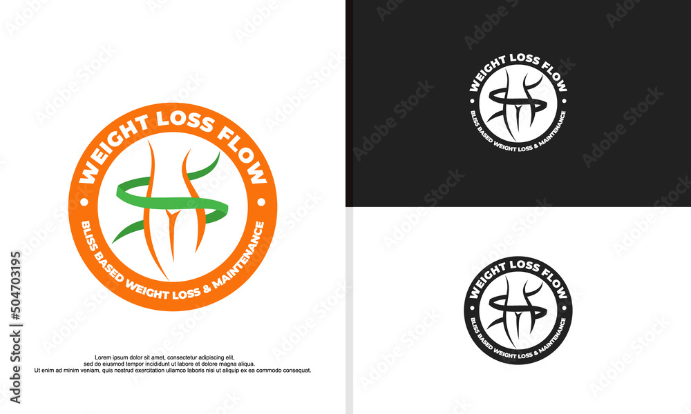 weight loss logo designs illustration, woman diet logo. Stock Vector ...