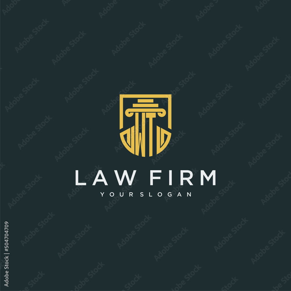 WT monogram initial for lawfirm logo ideas with creative polygon style design Stock Vector ...
