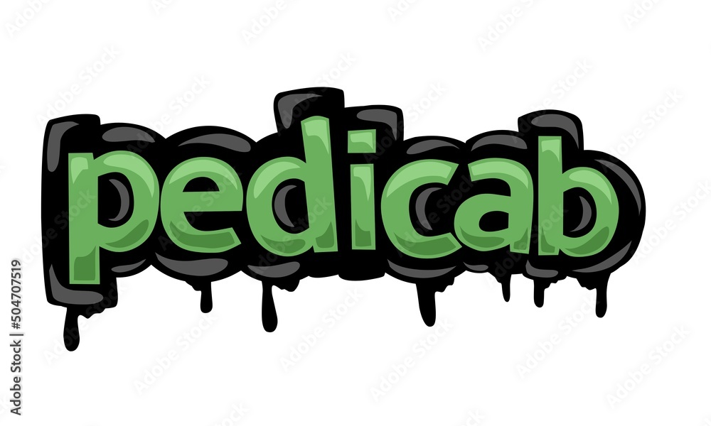 PEDICAB writing vector design on white background Stock Vector | Adobe ...
