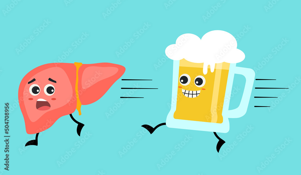 Cartoon Liver Alcohol