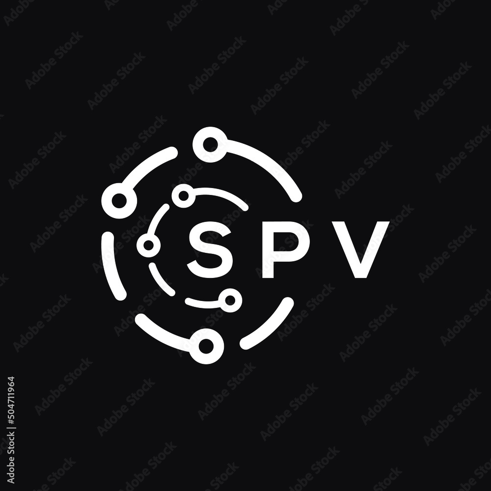 SPV technology letter logo design on black background. SPV creative ...