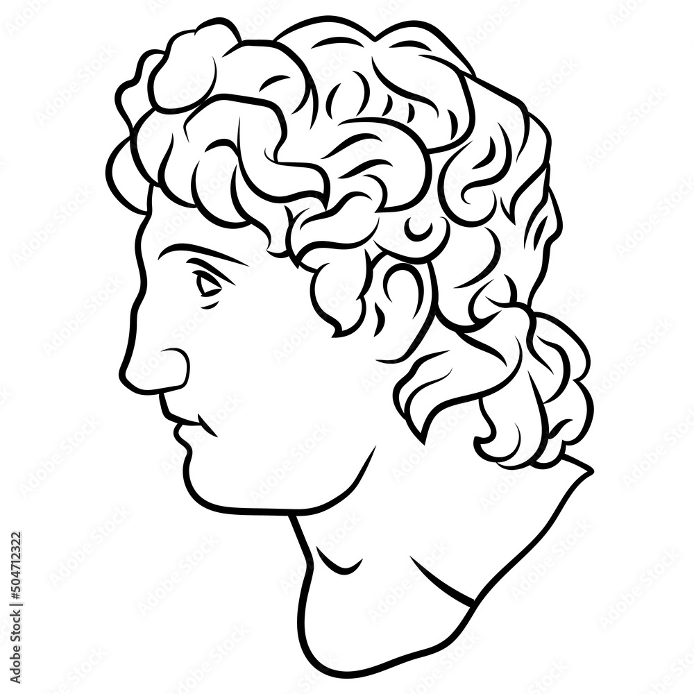 Antique Greek Macedon Man Head in Profile. Statue of Alexander The ...
