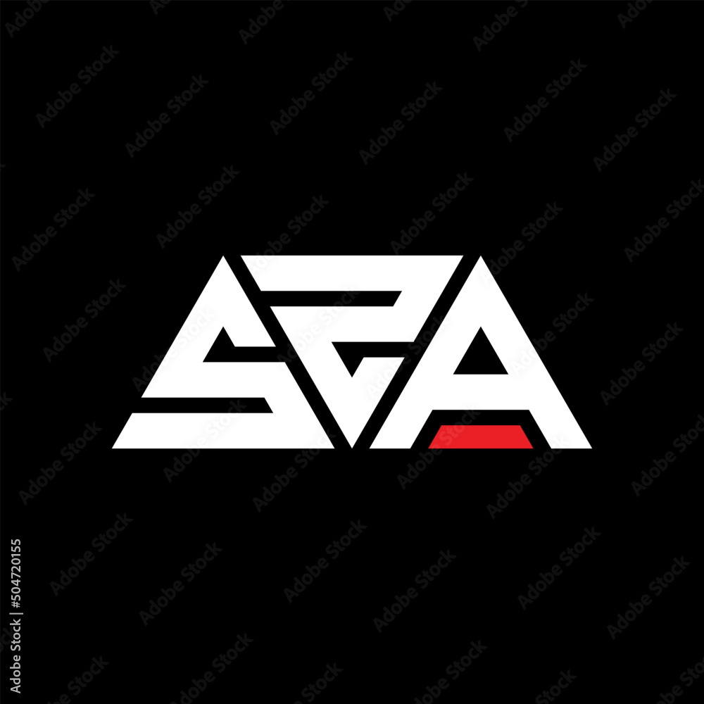 SZA triangle letter logo design with triangle shape. SZA triangle logo ...