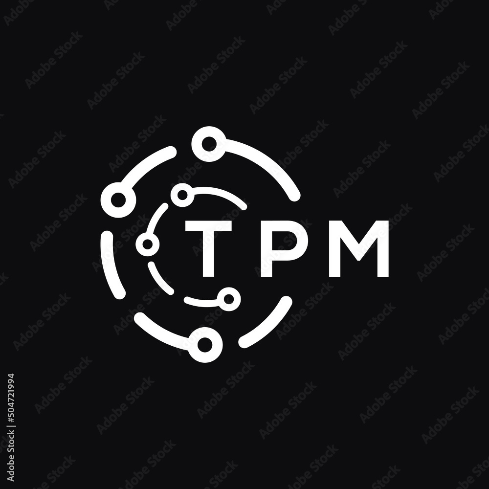 TPM technology letter logo design on black background. TPM creative ...