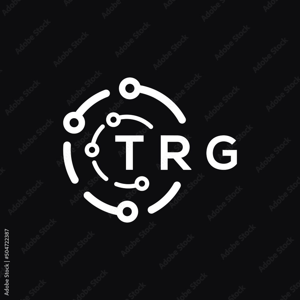 TRG technology letter logo design on black background. TRG creative ...