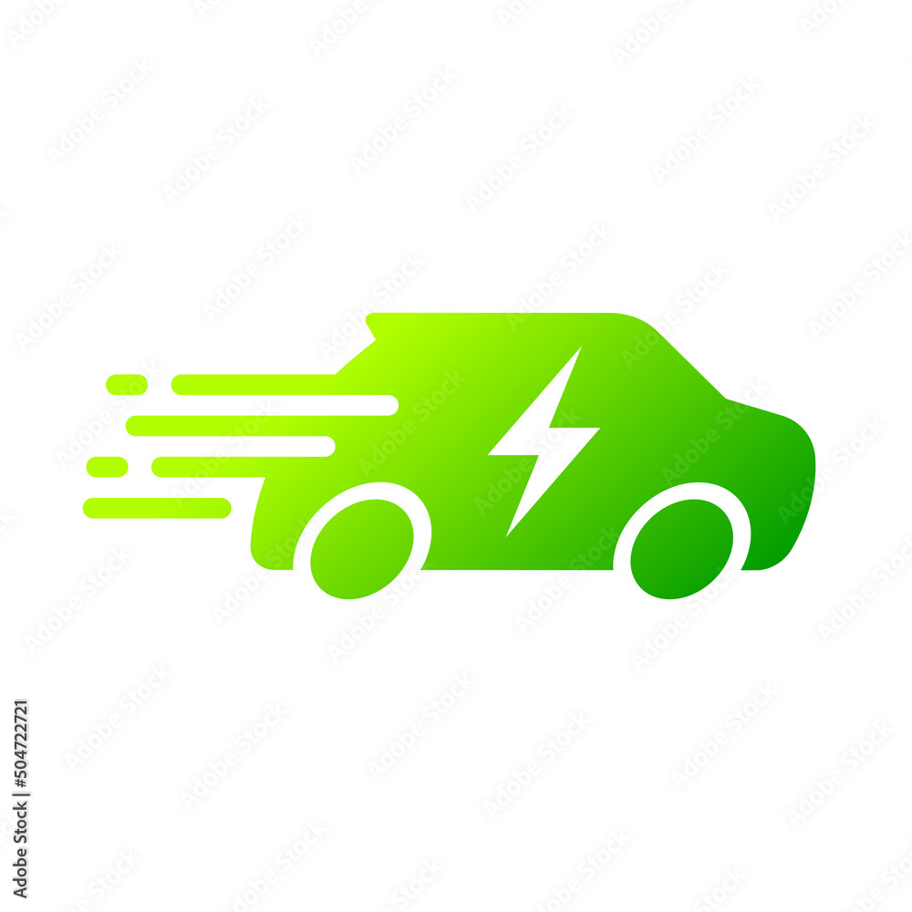Fast electric car icon symbol, EV car, Hybrid vehicles charging point ...