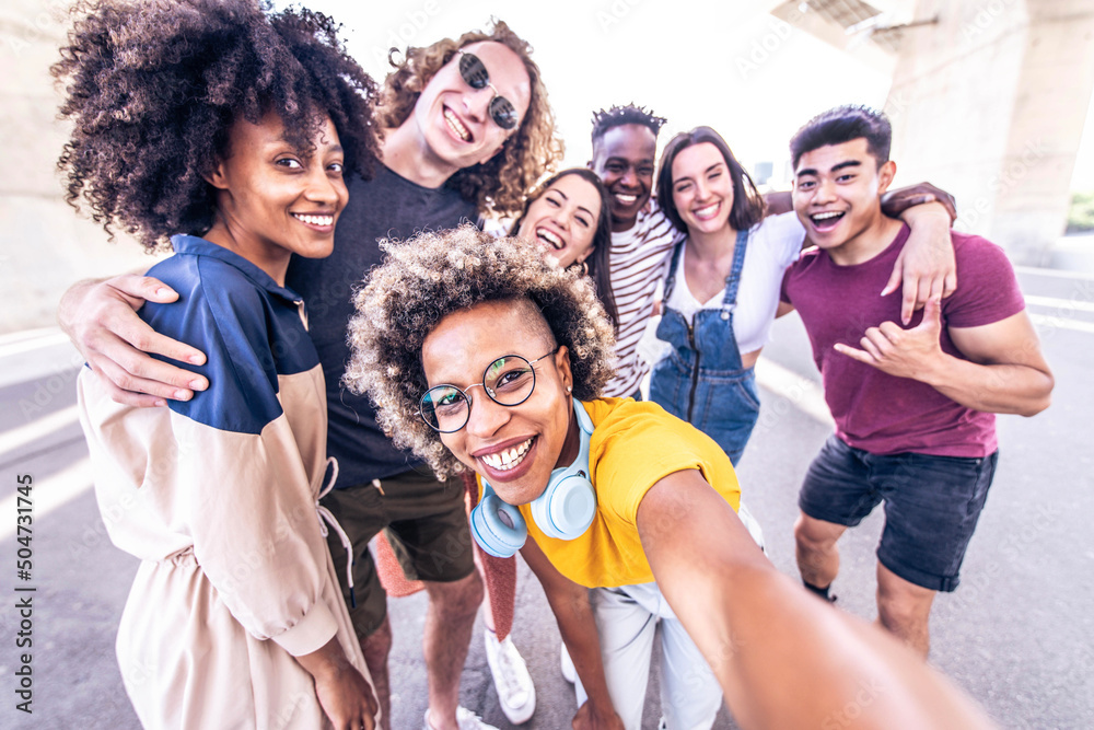 Group Of People Smiling Outside