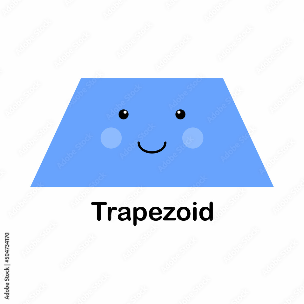 geometry funny trapezoid shape for preschool kids. vector illustration ...