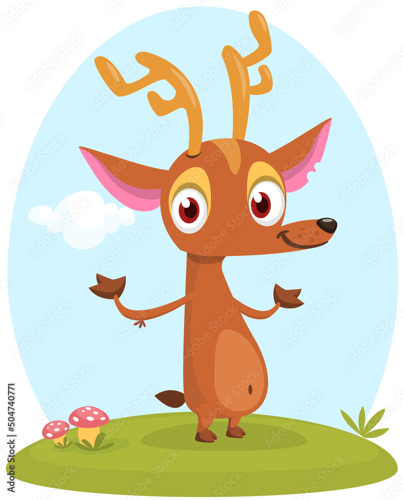 Cartoon deer character illustration. Vector isolated Stock Vector ...