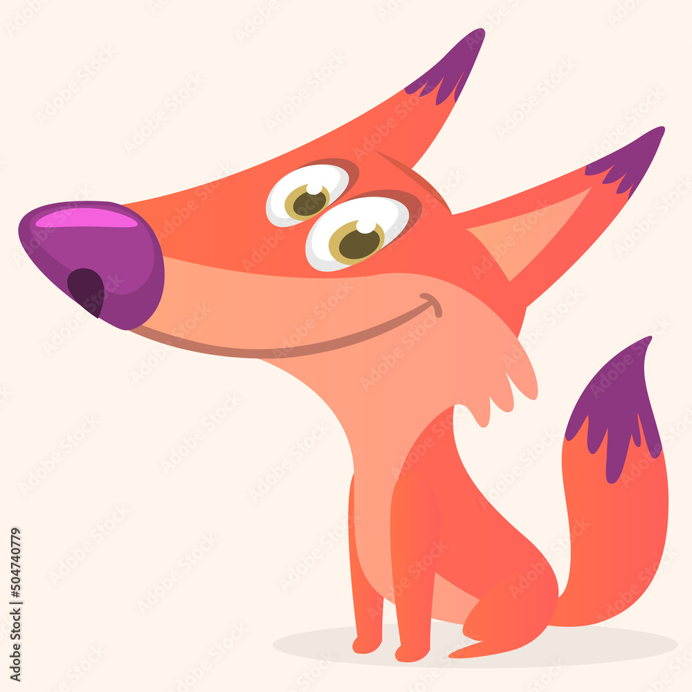 Cute cartoon fox character. Vector illustration isolated Stock Vector ...