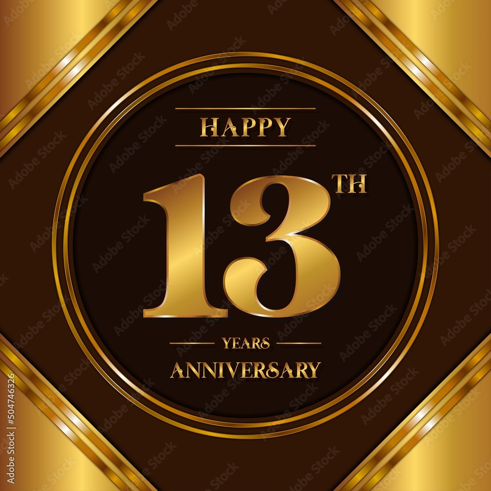 13 Years Anniversary logotype. Anniversary celebration template design ...