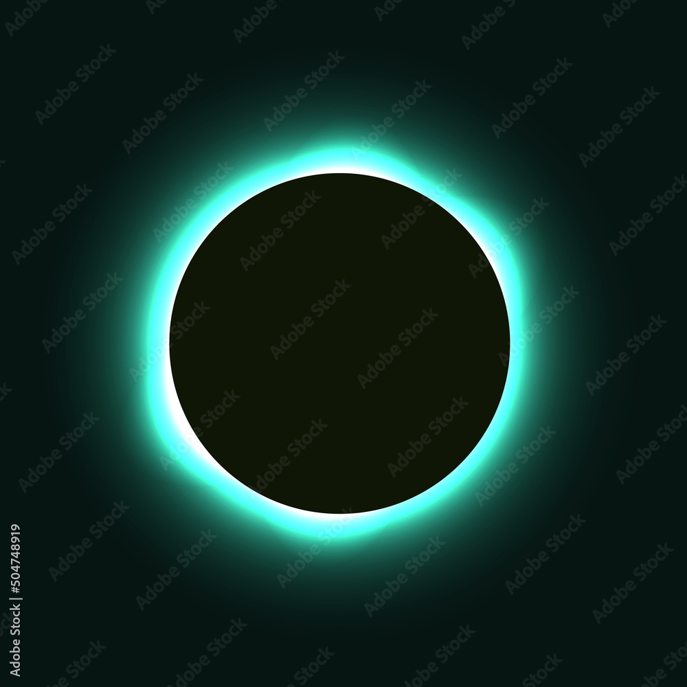 Eclipse of Sun, Circle with Crown. Vector Design Stock Vector | Adobe Stock