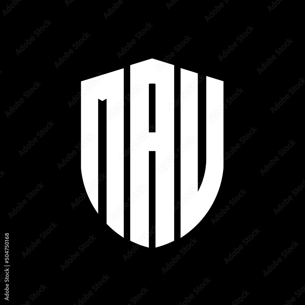 MAV letter logo design. MAV modern letter logo with black background ...