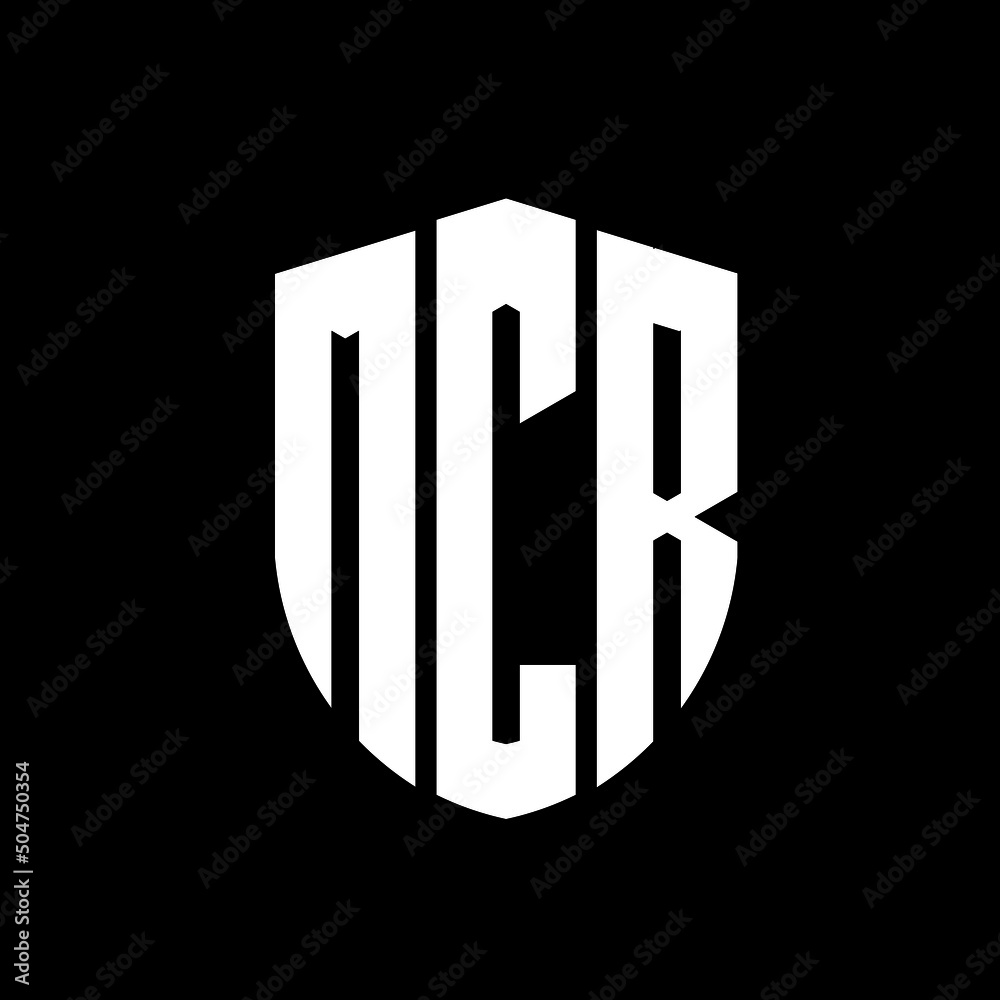 MCR letter logo design. MCR modern letter logo with black background ...