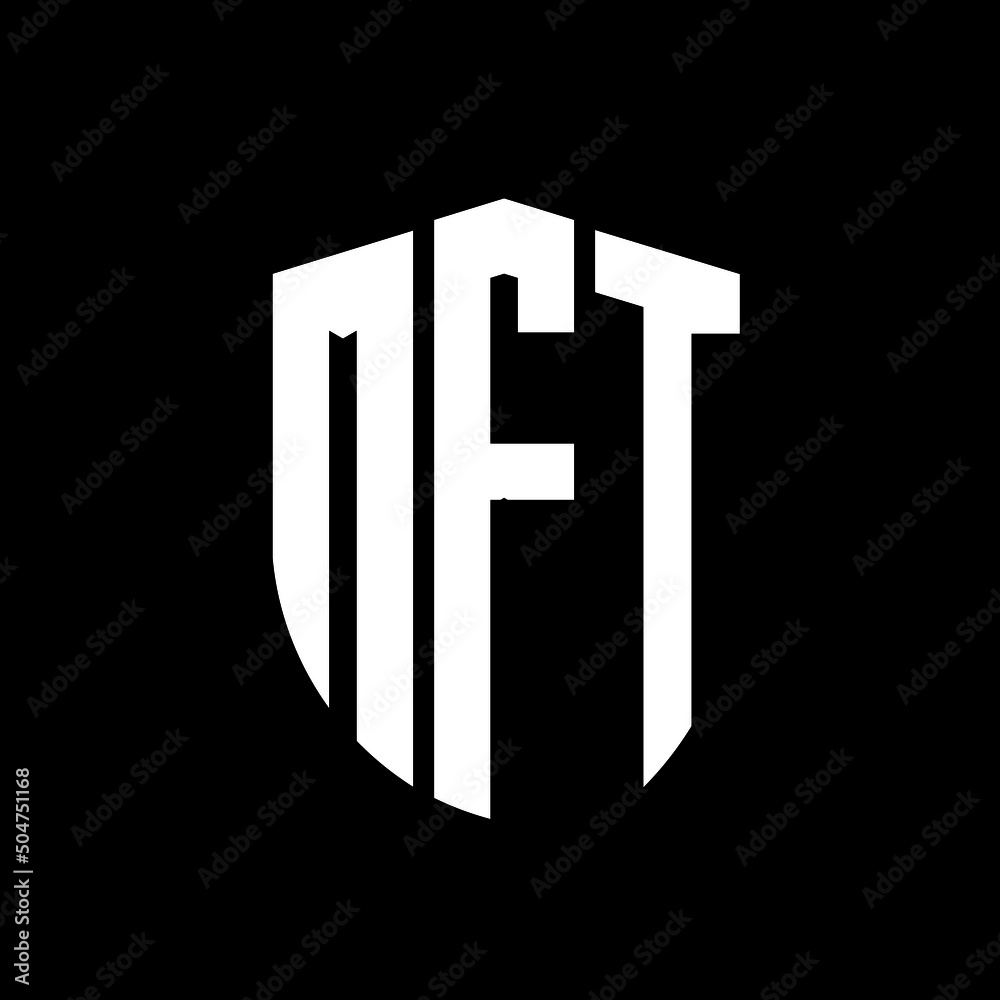 MFT letter logo design. MFT modern letter logo with black background ...