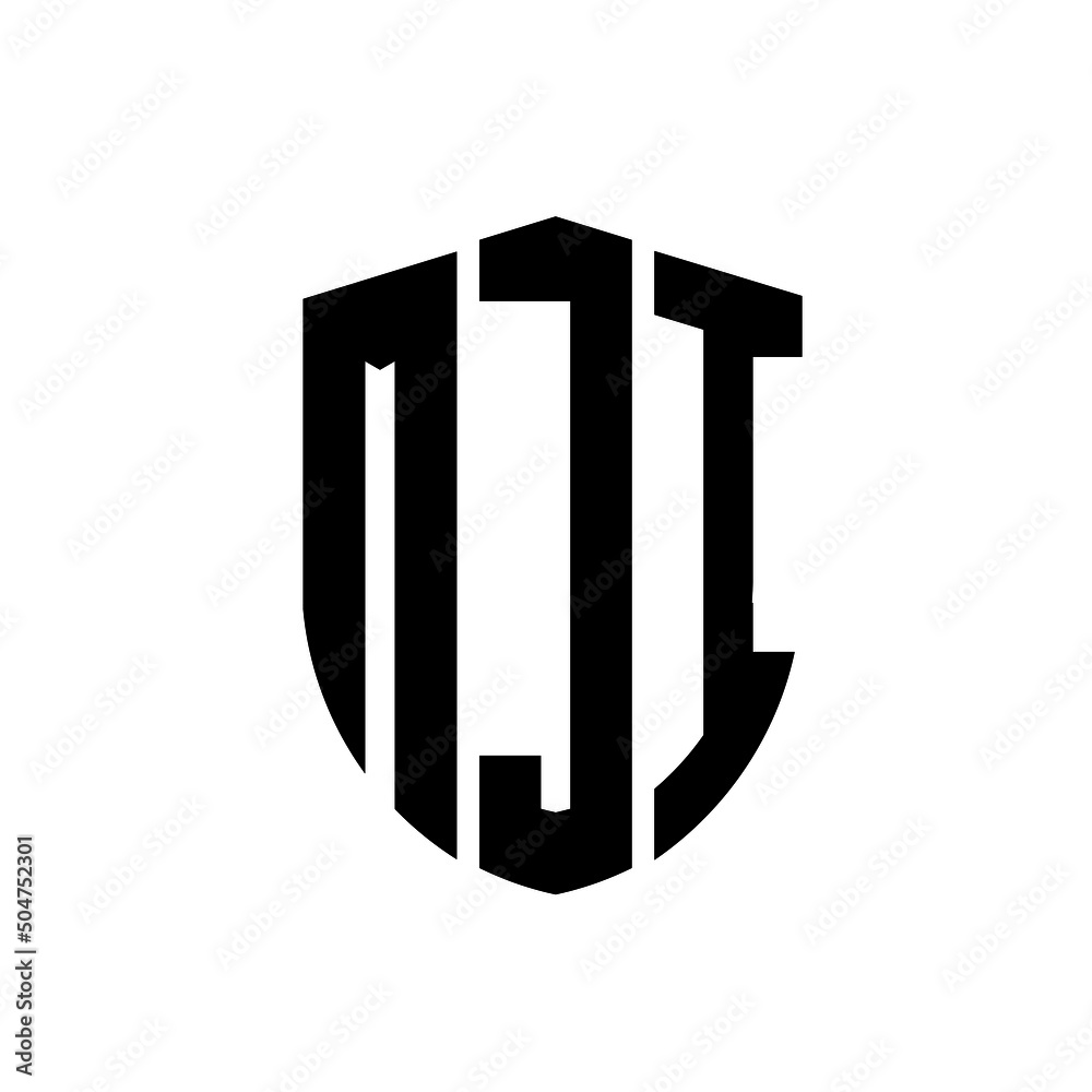MJI letter logo design. MJI modern letter logo with black background ...
