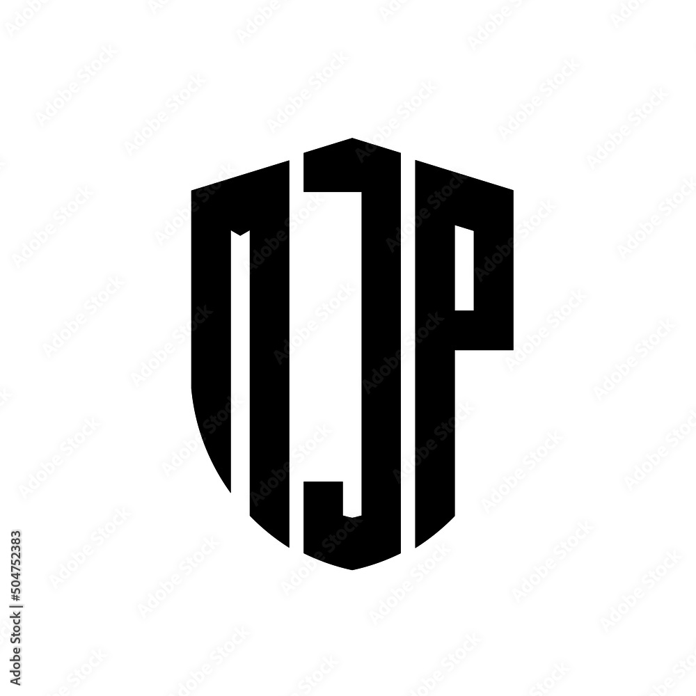 MJP letter logo design. MJP modern letter logo with black background ...