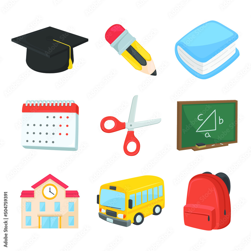 School Sign Emoji Icon Illustration. Classroom Vector Symbol Emoticon ...