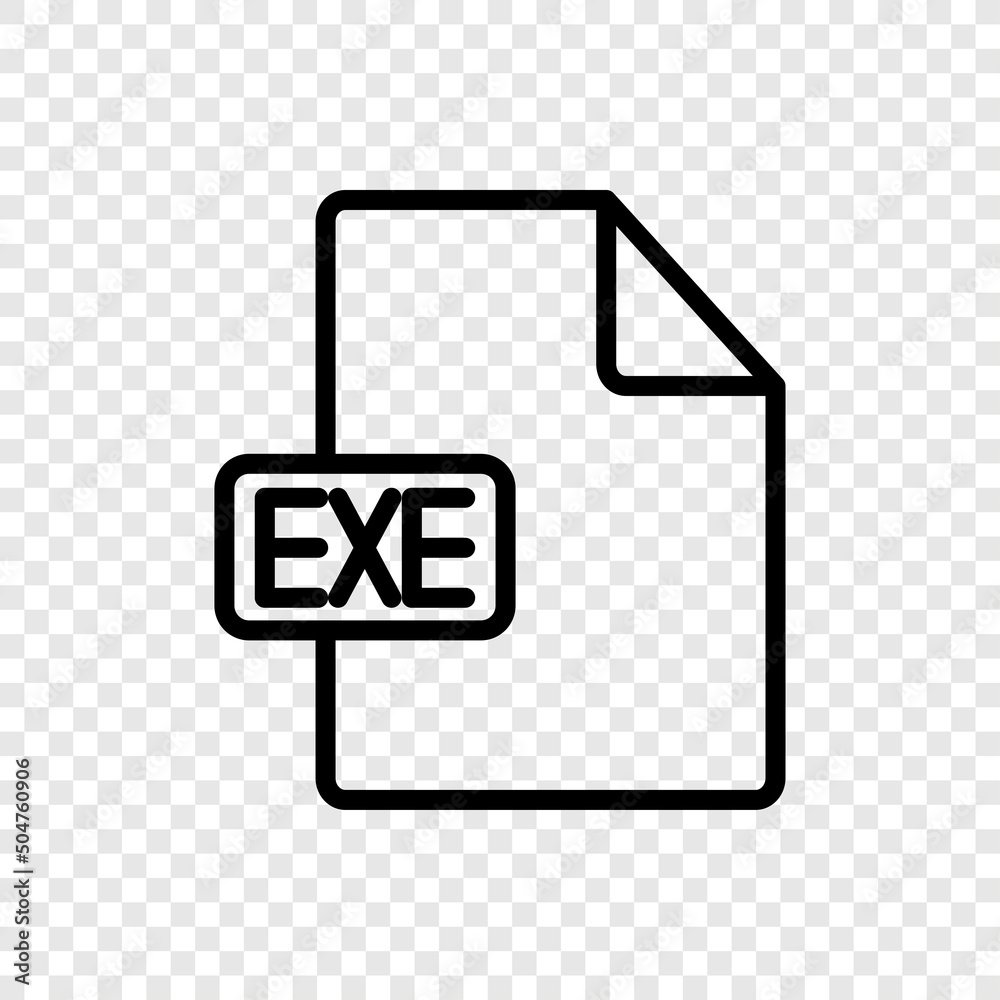 EXE file simple icon vector. Flat design. Transparent grid.ai Stock ...