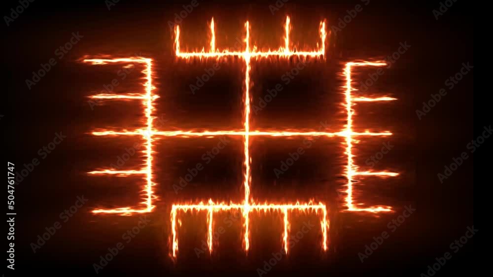 Slavic Cross of paganism Symbol burn with fare Smokes in black ...