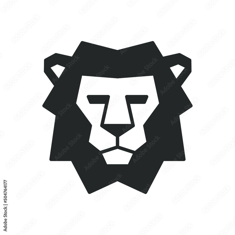 Lion head logo. Wildlife face icon. Heraldry symbol. Vector ...