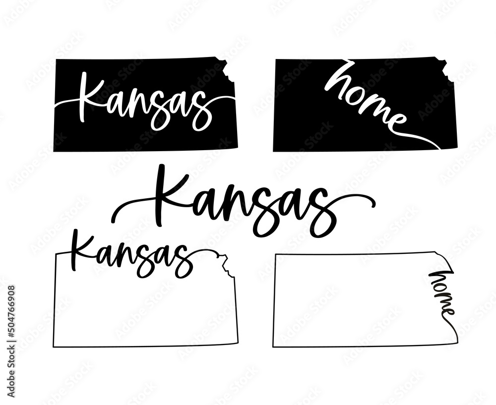 Stylized map of the U.S. Kansas State vector illustration Stock Vector ...