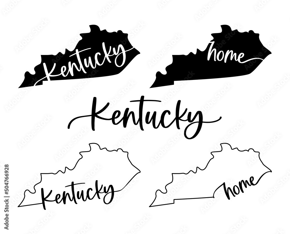 Vetor de Stylized map of the U.S. state of Kentucky vector illustration ...