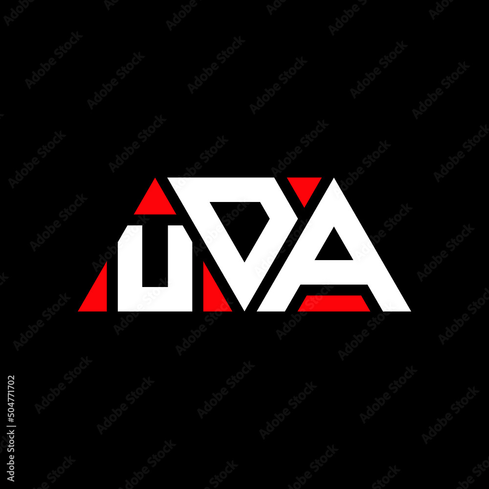 UDA triangle letter logo design with triangle shape. UDA triangle logo ...