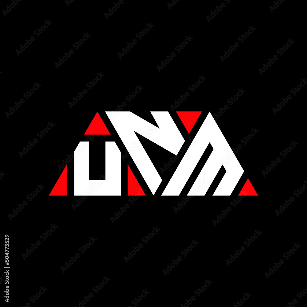 UNM triangle letter logo design with triangle shape. UNM triangle logo ...