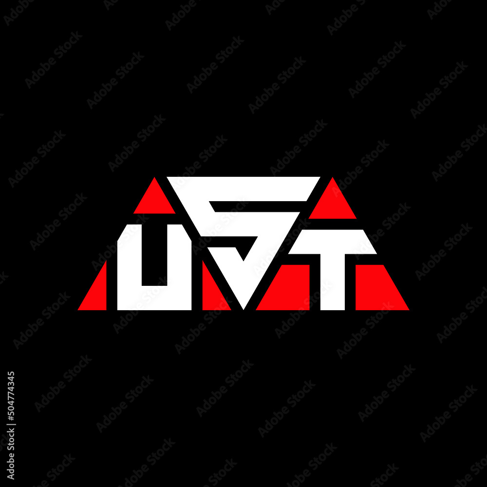 UST triangle letter logo design with triangle shape. UST triangle logo ...