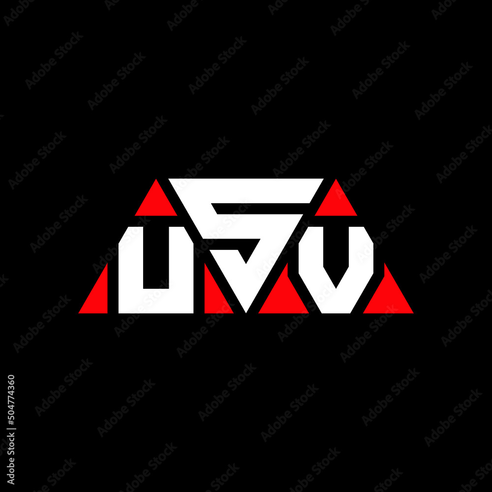 USV triangle letter logo design with triangle shape. USV triangle logo ...