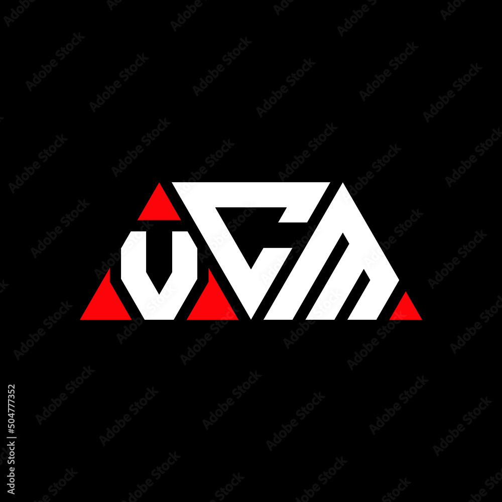 VCM triangle letter logo design with triangle shape. VCM triangle logo ...