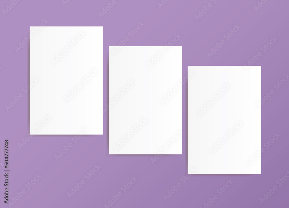 Realistic Blank Paper Mockup Template For Brand Identity Flyers ...