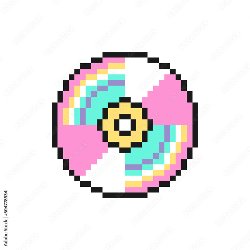 CD or DVD disc vector icon in pixel art style isolated on white ...