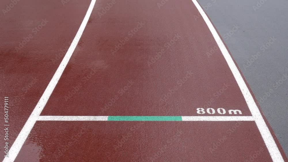 Athletics track in the stadium. Stock Video | Adobe Stock