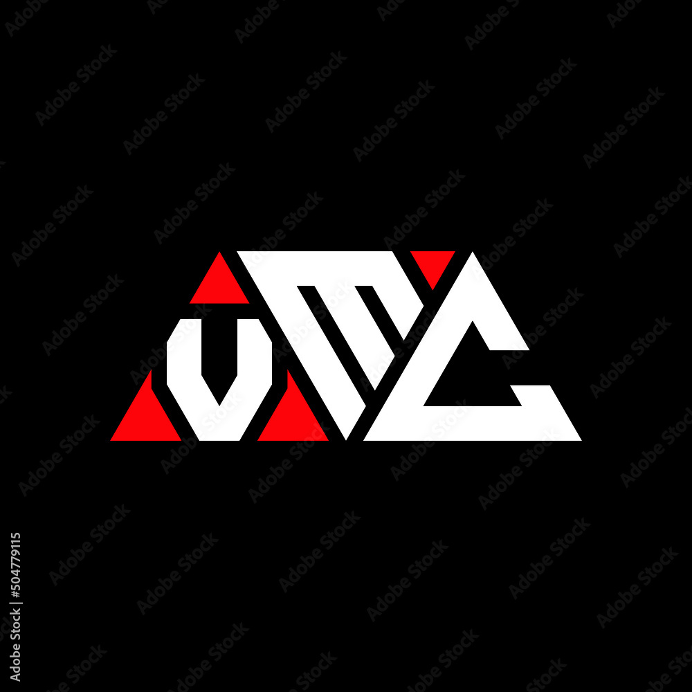 VMC triangle letter logo design with triangle shape. VMC triangle logo ...