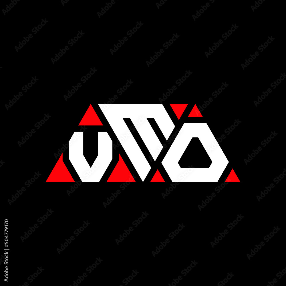 VMO triangle letter logo design with triangle shape. VMO triangle logo ...