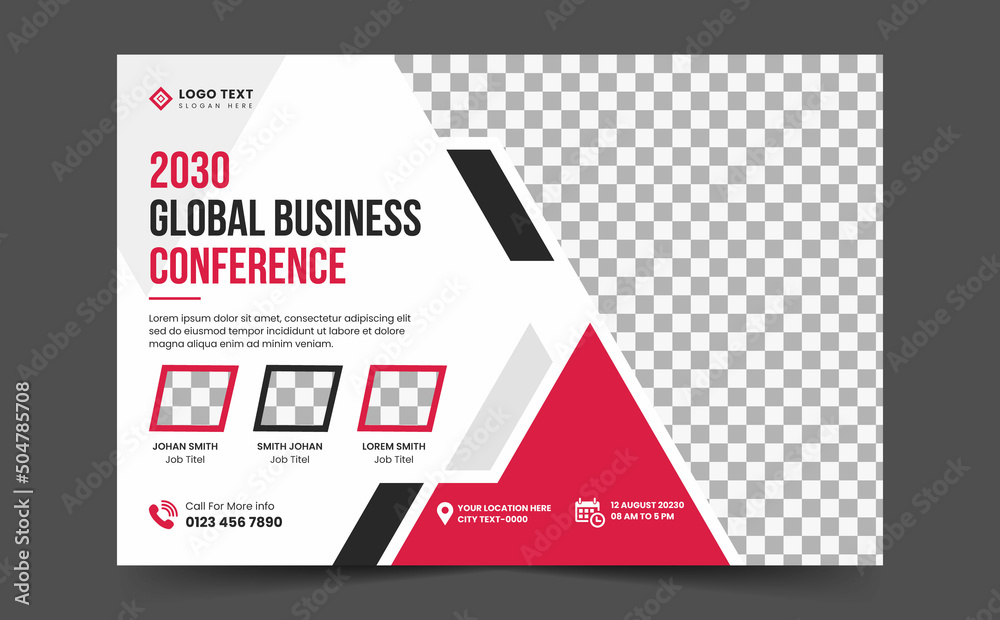 Abstract horizontal corporate global business conference flyer template ...