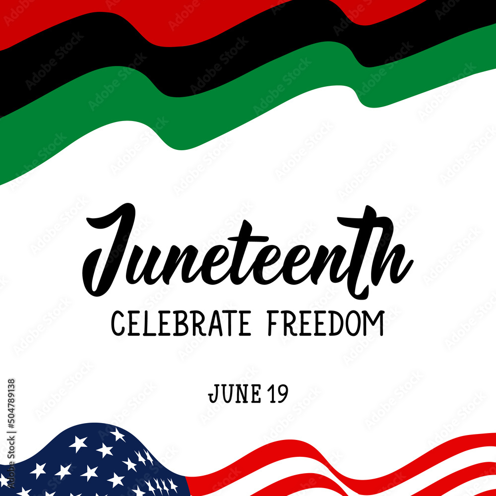 Juneteenth card. Vector holidays illustrations on white background ...
