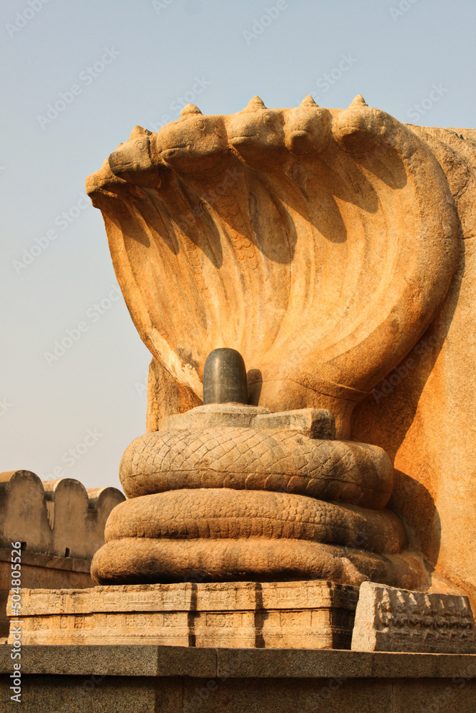Indian Heritage Lord Shiv linga at an old Indian Temple. Lepakshi ...
