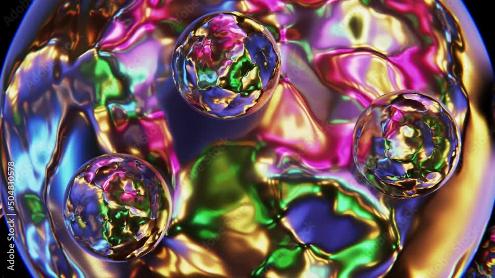 Realistic satisfying looping 3D animation of the textured colorful ...