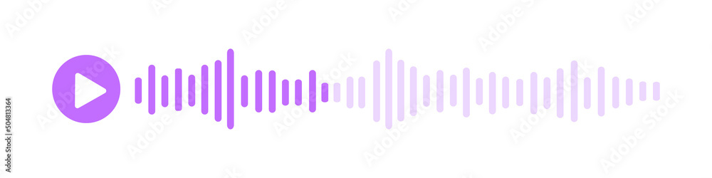 Voice message icon. Audio chat with play sign speech sound wave ...